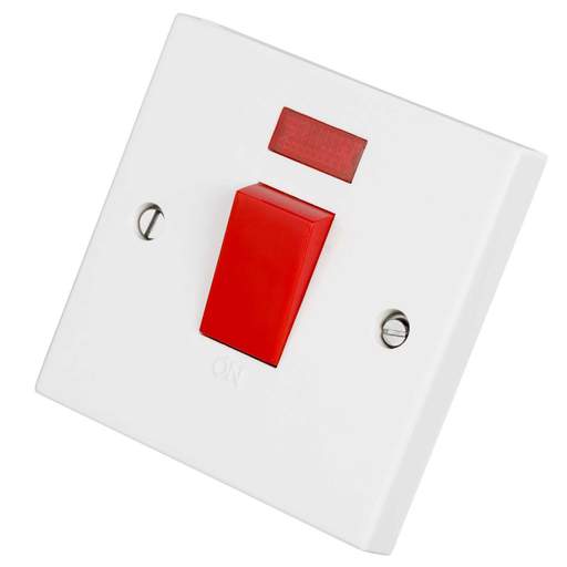 Deta 45A DP 1 Gang Switch with Neon (V1300P) | CEF