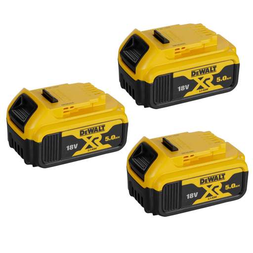 DeWALT DCB184 18V 5.0Ah XR Li-Ion Battery (Pack of 3) (DCB184X3) | CEF
