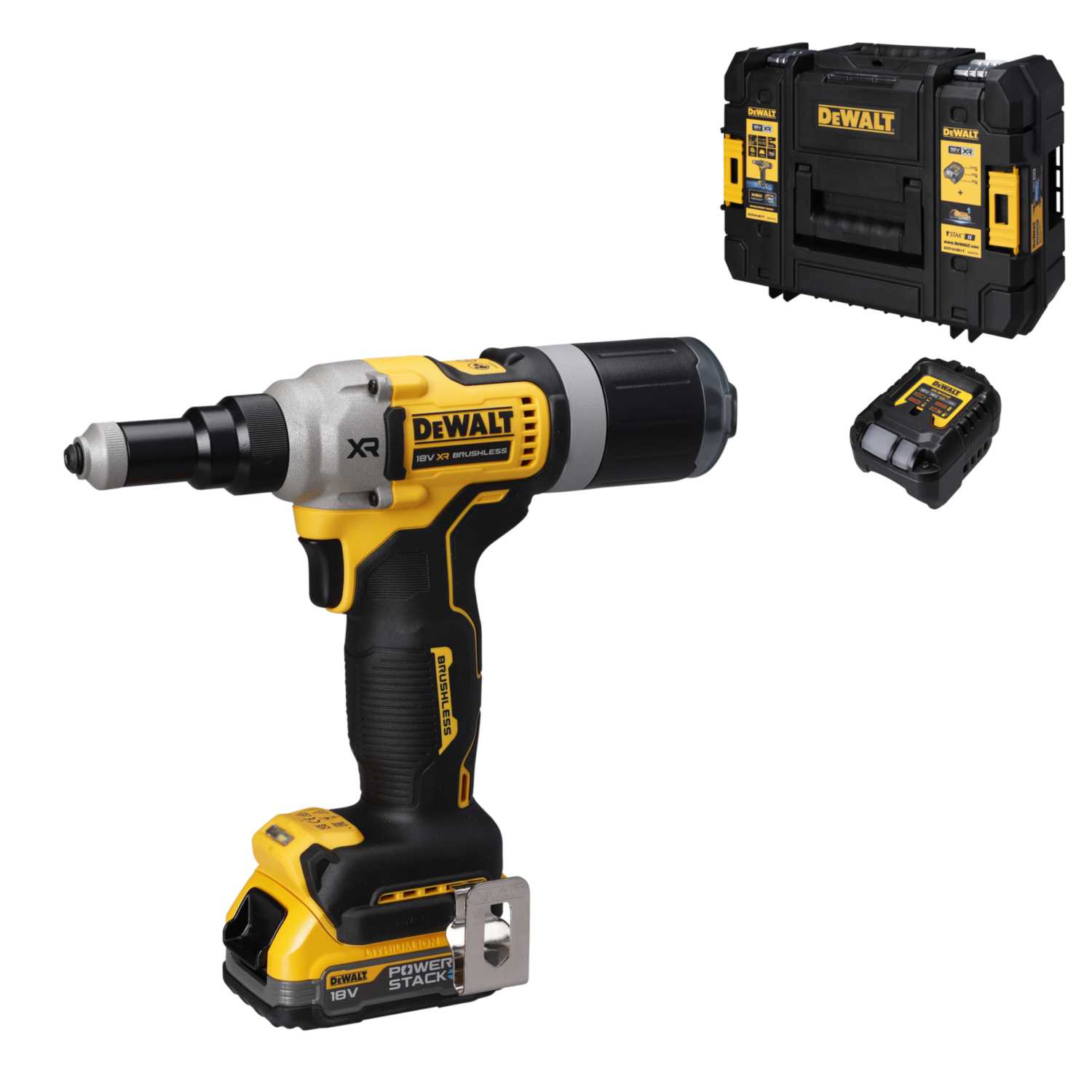 DeWALT DCF403E1T-GB 18V XR 3/16" Brushless Riveter with 1 x 1.7Ah ...