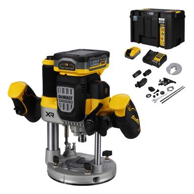 DeWALT DCW620H2-GB 18V XR ½" Plunge Router with 2 x 5.0Ah Batteries ...
