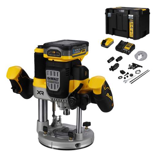 DeWALT DCW620H2-GB 18V XR ½" Plunge Router with 2 x 5.0Ah Batteries ...