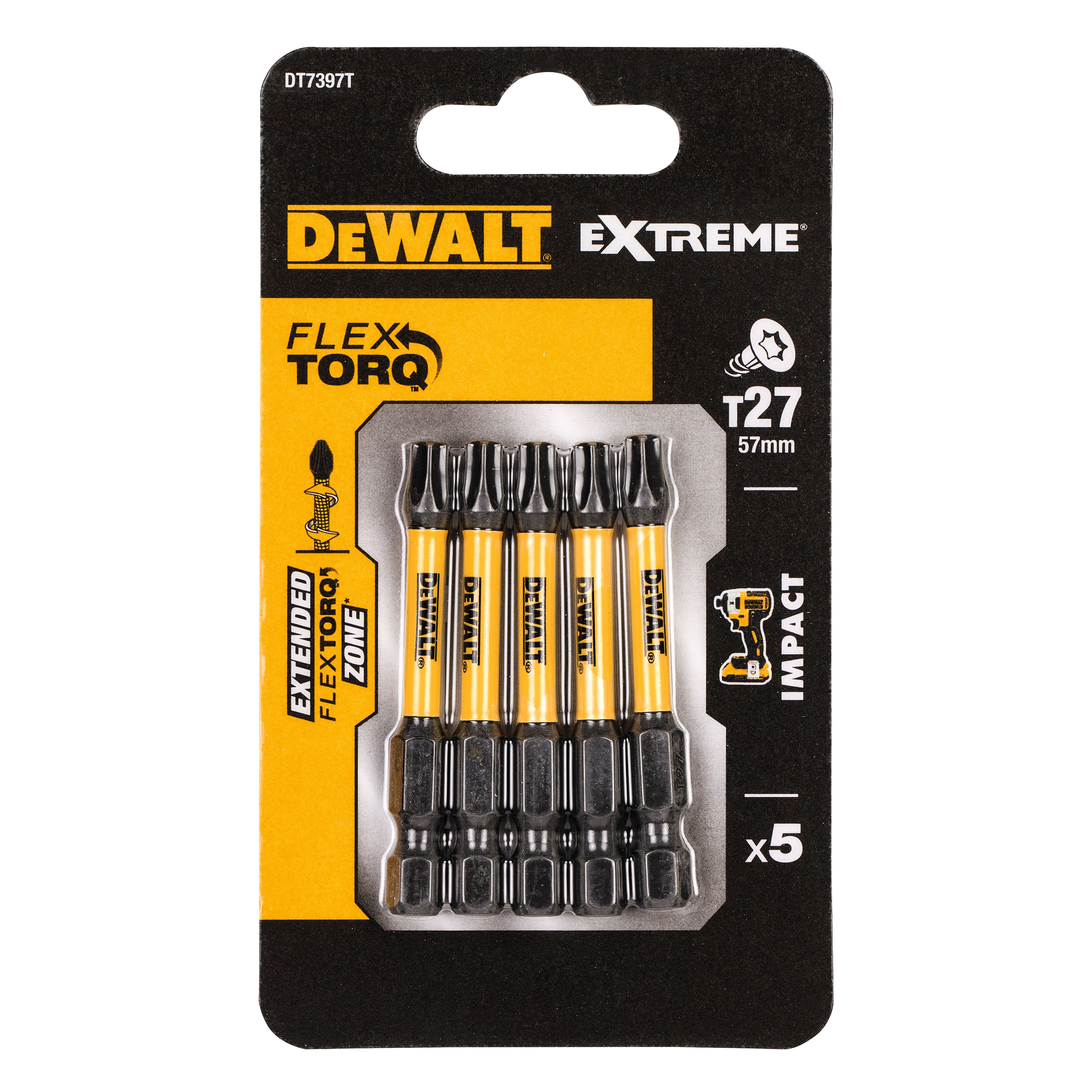 DeWALT DT7397T-QZ Extreme Flextorq T27 Screwdriver Bits (Pack of 5 ...