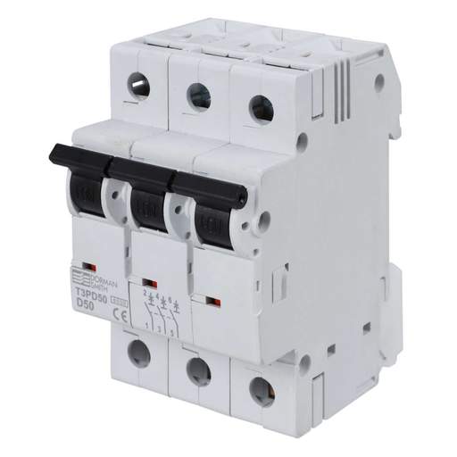 Dorman Smith 50A Triple Pole 6kA / 10kA Type D MCB (T3PD50) | CEF