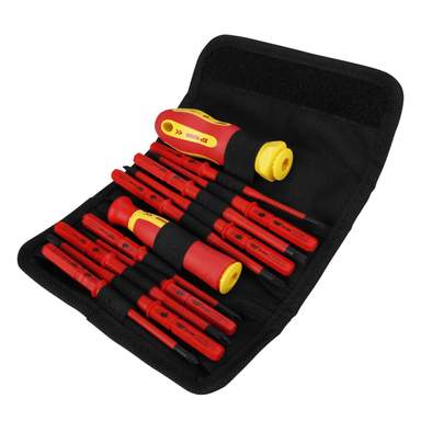 Draper Tools 12 Piece XP1000 VDE Slimline Interchangeable Blade Screwdriver Set (70867) | CEF
