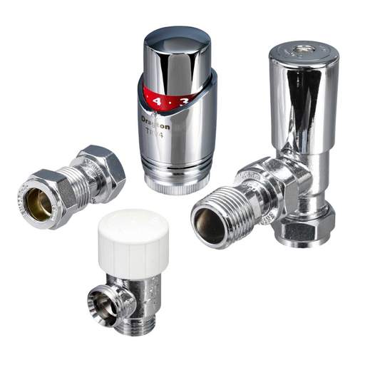 Drayton TRV4 15mm Angled Thermostatic Radiator Valve with Lockshield ...