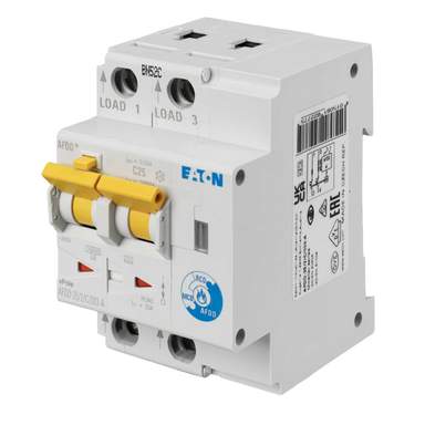 Eaton 25A Double Pole 3 Module C Curve 10kA 30mA Type A AFDD (AFDD-25/2 ...