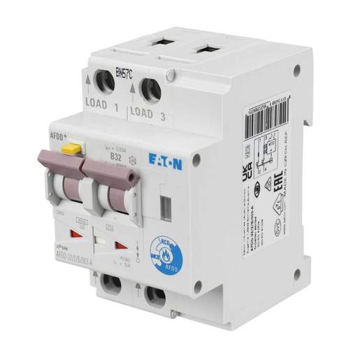 Eaton 32A Double Pole 3 Module B Curve 6kA 30mA Type A AFDD (AFDD-32/2 ...
