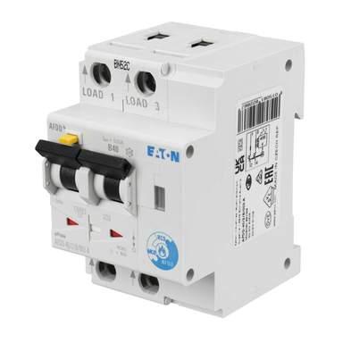 Eaton 40A Double Pole 3 Module B Curve 6kA 30mA Type A AFDD (AFDD-40/2 ...