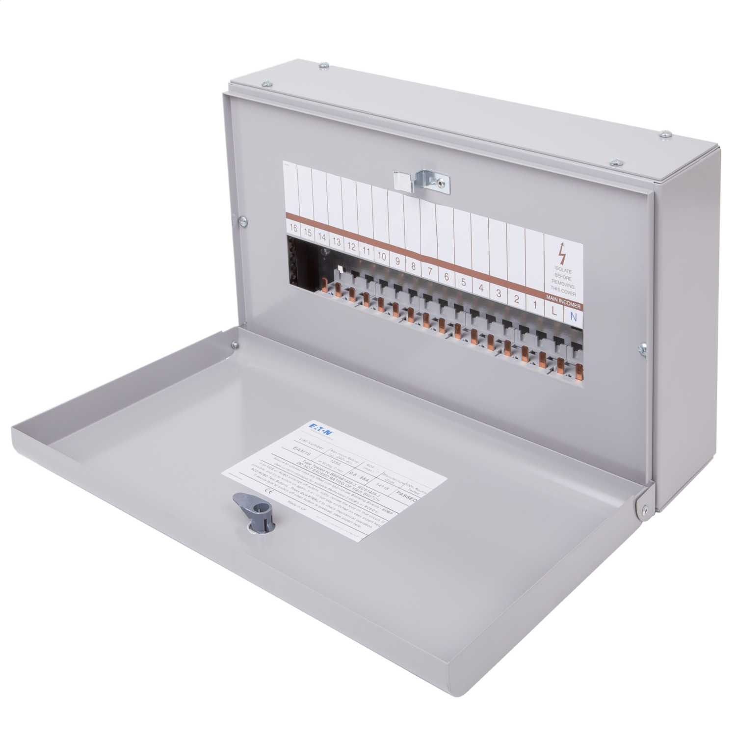 Eaton 16 Way 125A SP+N Metalclad Distribution Board without Incomer ...