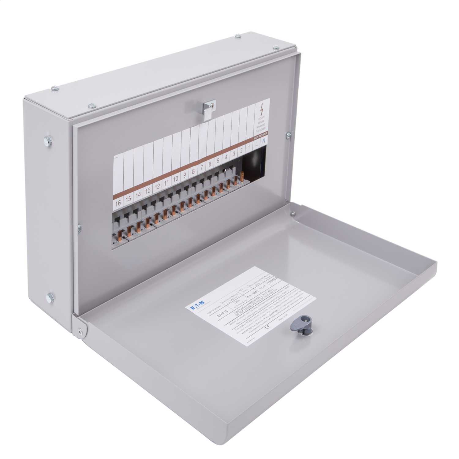 Eaton 16 Way 125A SP+N Metalclad Distribution Board without Incomer ...