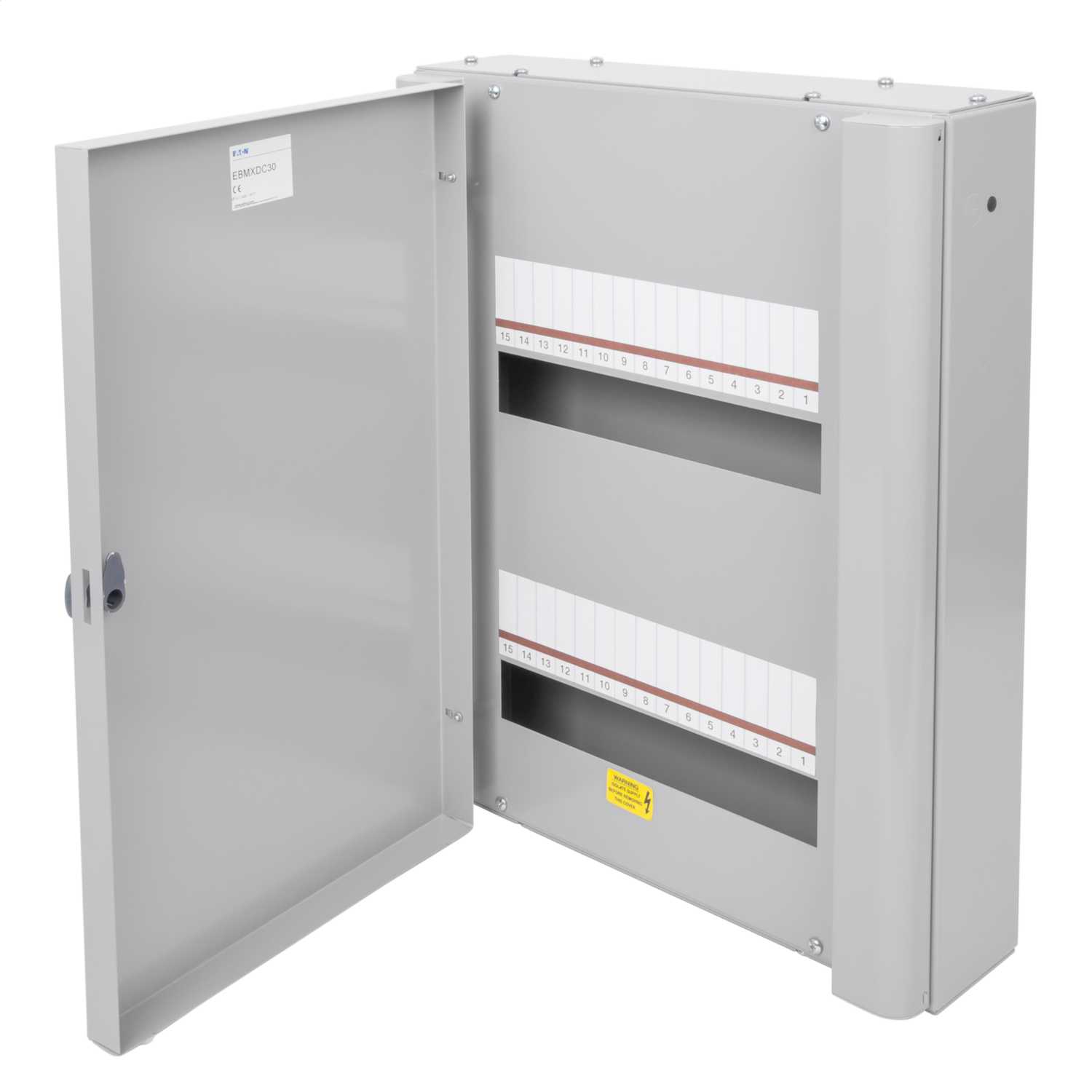 Eaton 2 x 15 Module Enclosure with DIN Rail Unglazed Door Grey ...