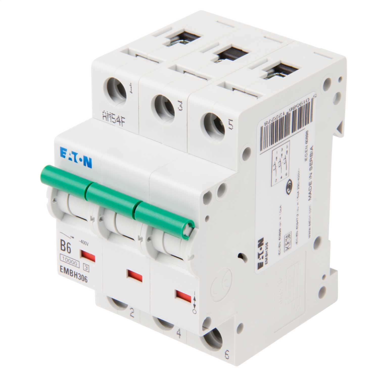 Eaton Memshield 3 6A Triple Pole 10kA B Curve MCB (EMBH306) | CEF