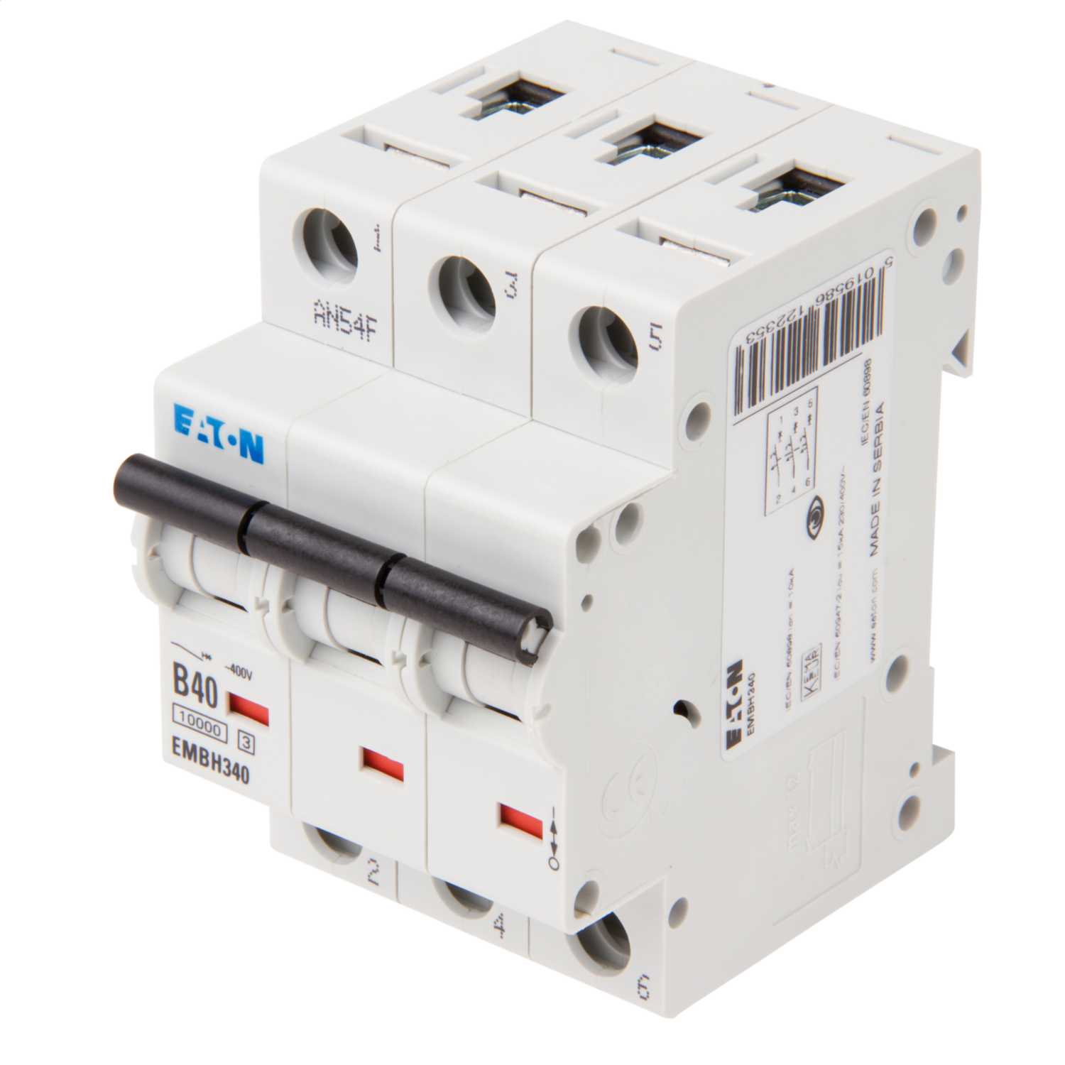 Eaton Memshield 3 40A Triple Pole 10kA B Curve MCB (EMBH340) | CEF