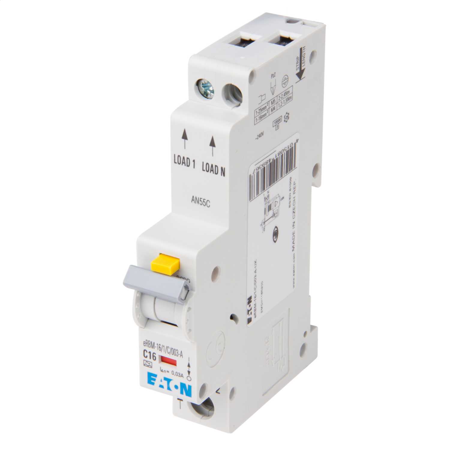 Eaton 16A Single Pole 1 Module C Curve 10kA 30mA Type A RCBO (EMCH116R30C) | CEF