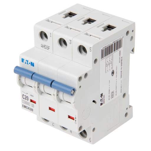 Eaton Memshield 3 20A Triple Pole 10kA C Curve MCB (EMCH320) | CEF