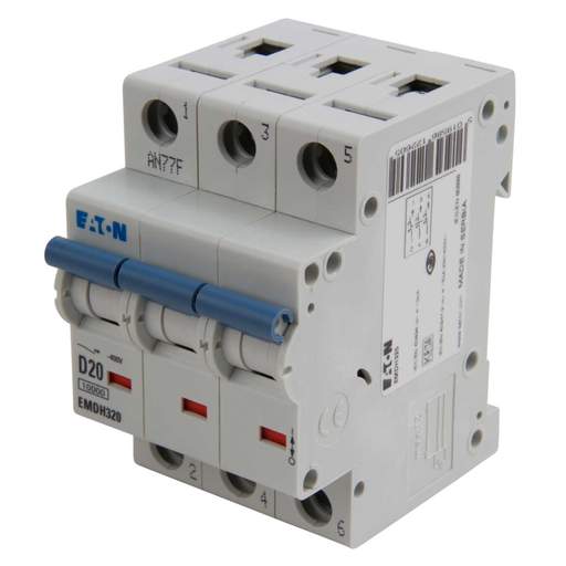 Eaton Memshield 3 20A Triple Pole 10kA D Curve MCB (EMDH320) | CEF