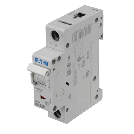 Eaton 50A Single Pole 6kA B Curve MCB (PLS6-B50-MW) | CEF