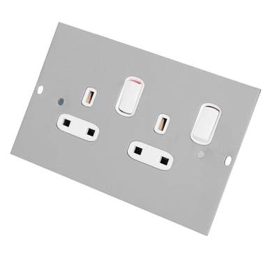 Electrak 13A 2 Gang Double Switched Socket for Floor Box (CR022) | CEF