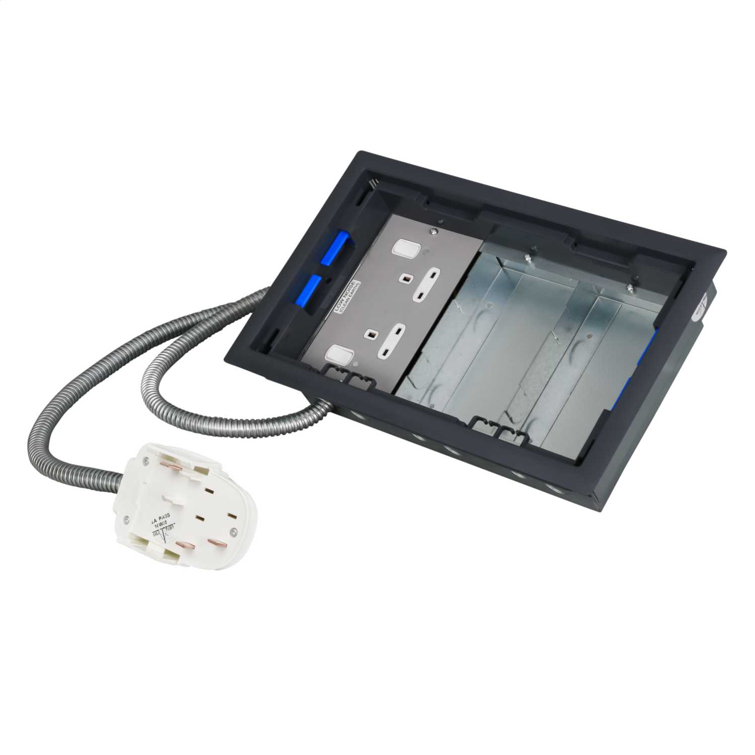 Electrak 3 Compartment Box with 5m 2P+E Tap-Off and Twin Socket Plate ...