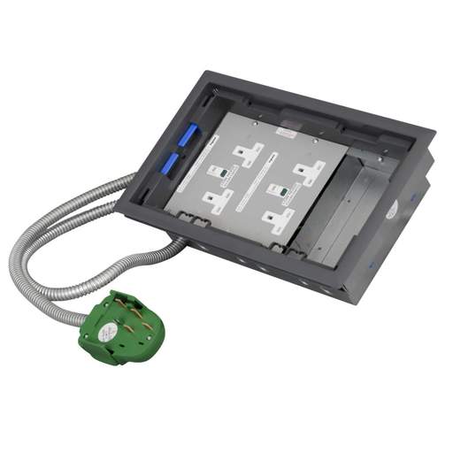 Electrak 3 Compartment Box with 3m 2P+E+CE Tap off and 2 Twin RCD ...
