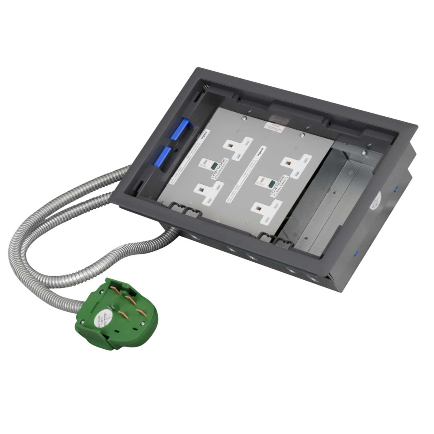 Electrak 3 Compartment Box with 3m 2P+E+CE Tap off and 2 Twin RCD ...