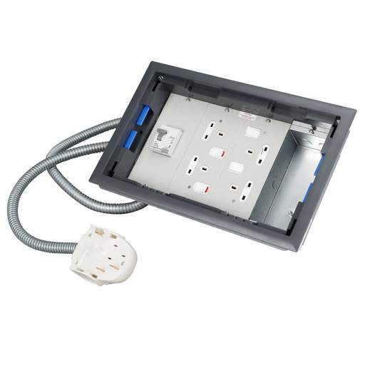 Electrak Floor Box with Type A RCD and 2 x Twin Switched Sockets and ...