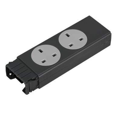 Electrak 2 Gang Fixed Socket Module Standard Earth (IAB502F) | CEF