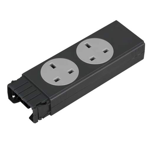 Electrak 2 Gang Fixed Socket Module Standard Earth (IAB502F) | CEF