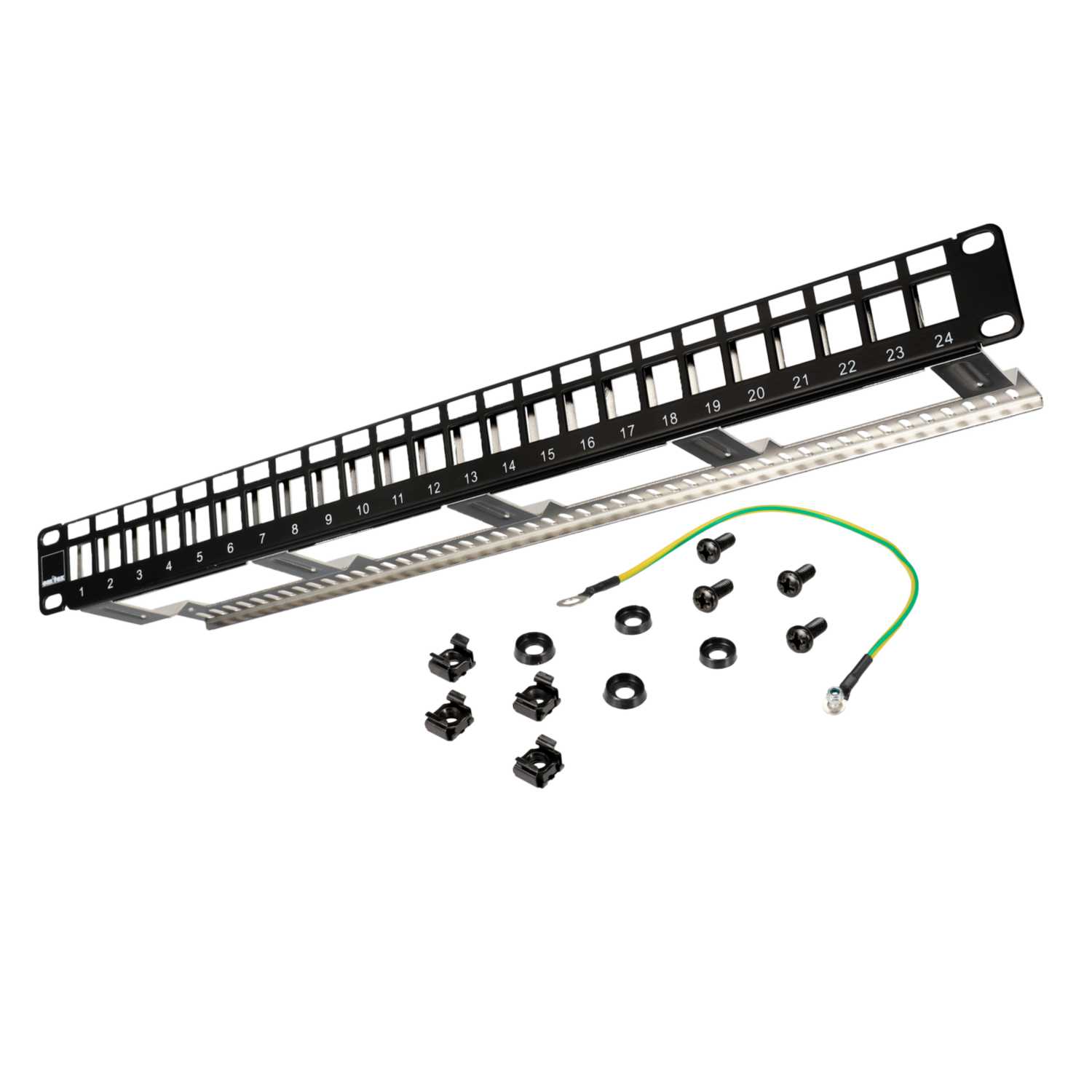 Emitex CAT6A 1U 24 Port Keystone Patch Panel (EM01.202) | CEF