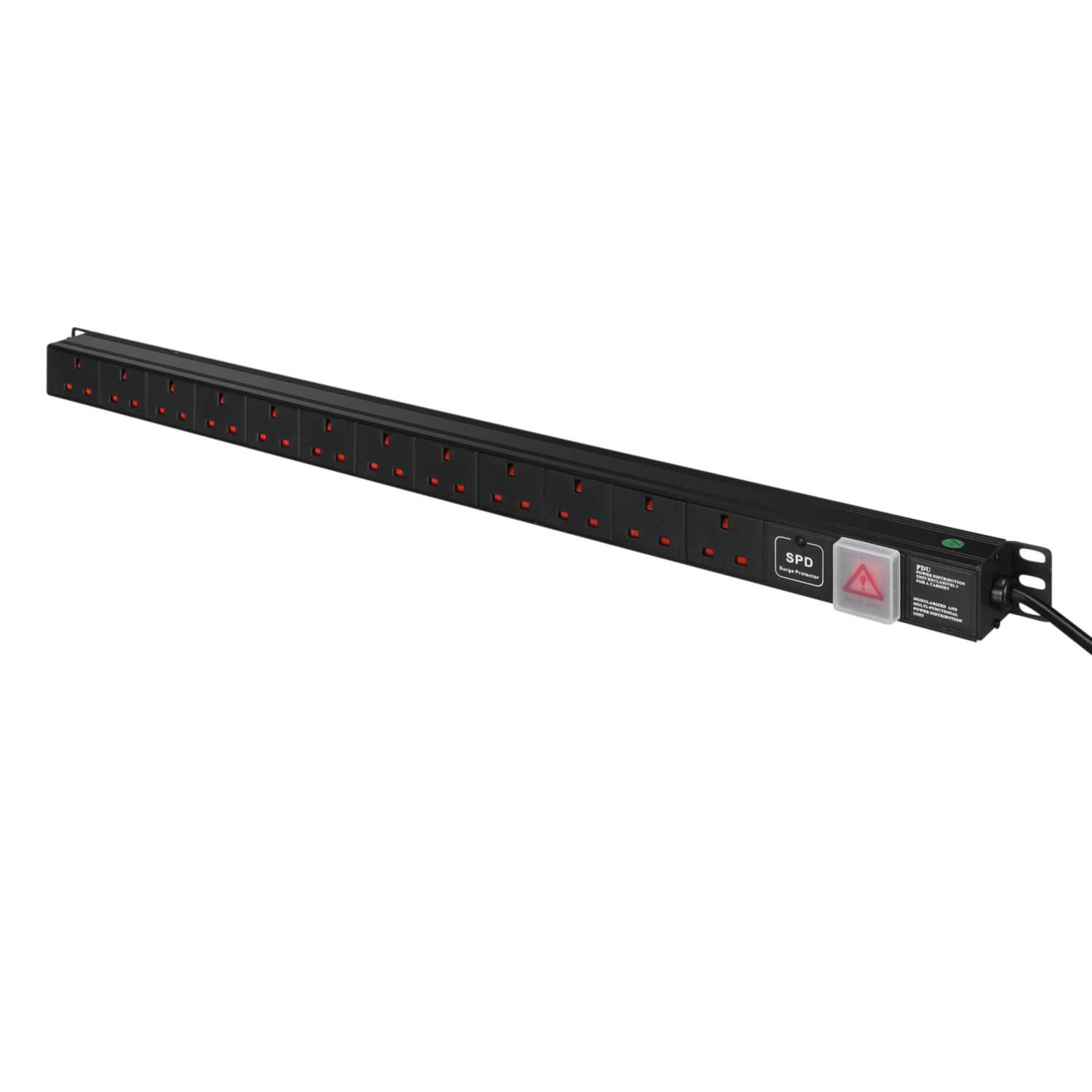 Emitex 12 Way 13A Vertical 19" PDU Surge Protected (EM08.013) | CEF