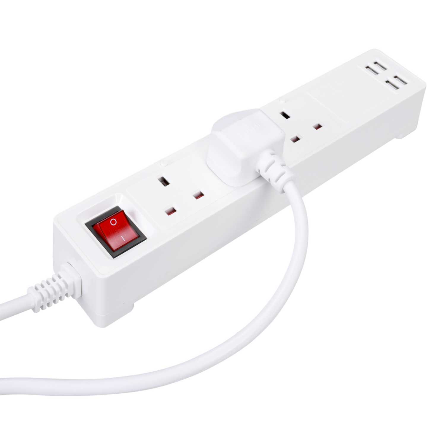 Enerj 13A 1.8m 3 Gang Switched Wi-Fi Extension Lead with 4 USB Outlets ...