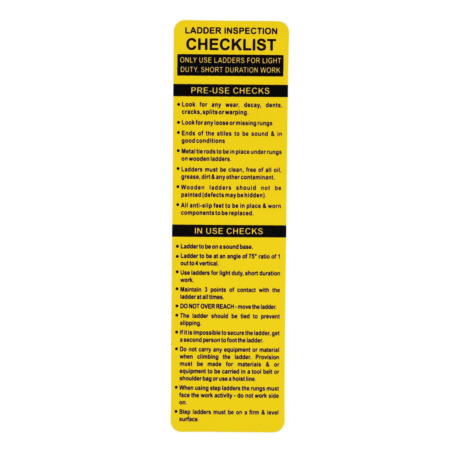 Engex Ladder Safety Tag Inserts (Pack of 10) (GX-LT10) | CEF