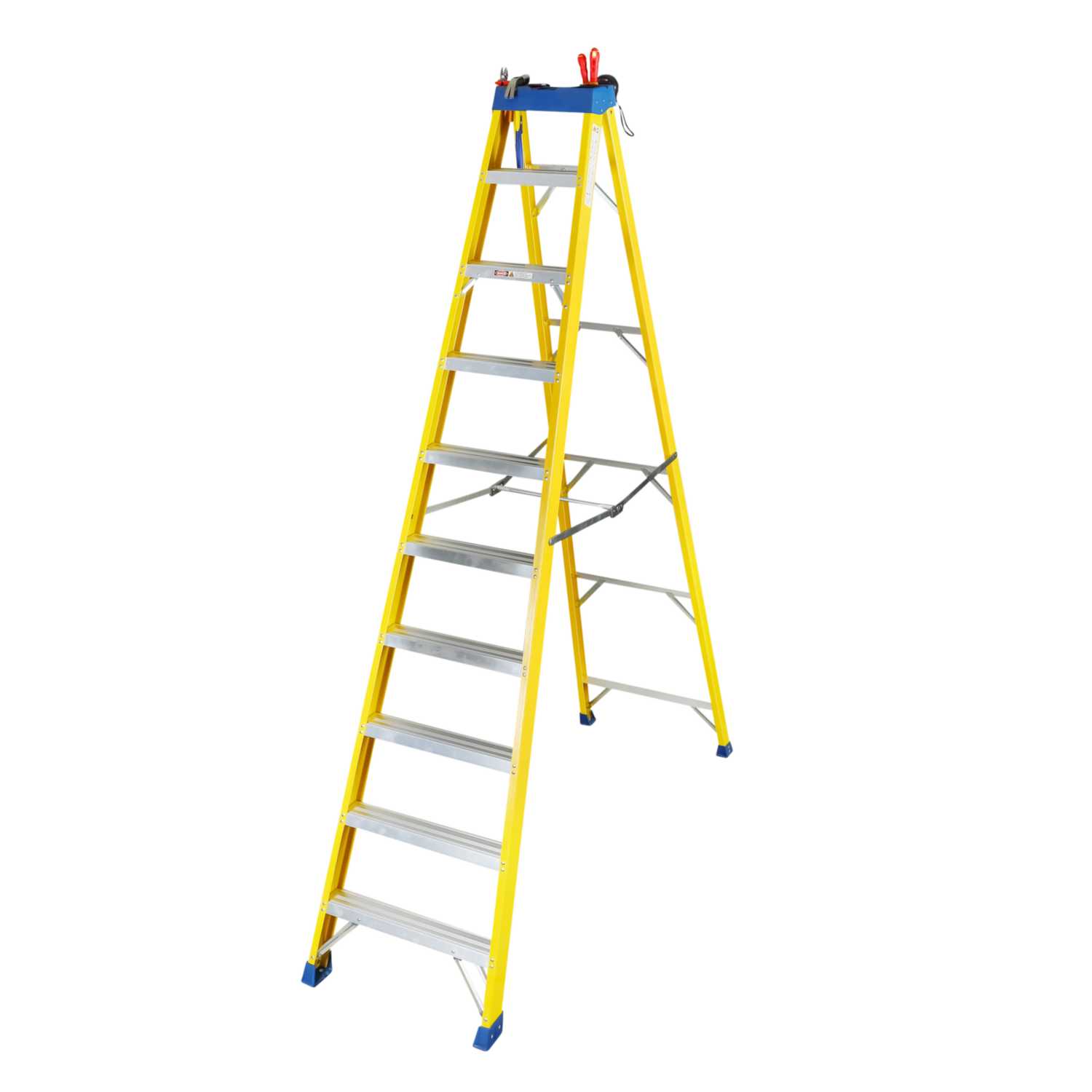Engex 10 Tread Fibreglass Stepladder with Tool Tray (GX-SL10N) | CEF