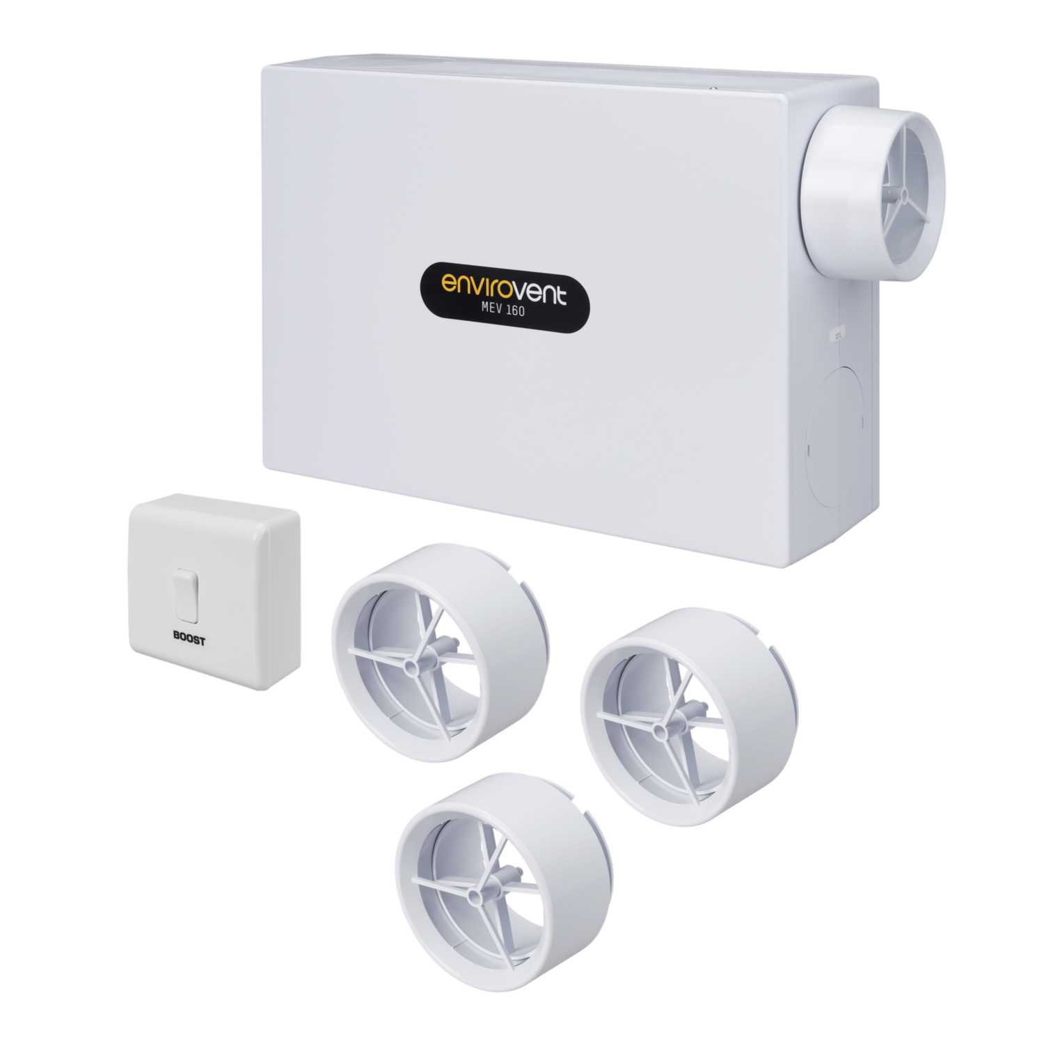 Envirovent MEV160 Mechanical Extract Ventilation Unit with Wired Boost ...