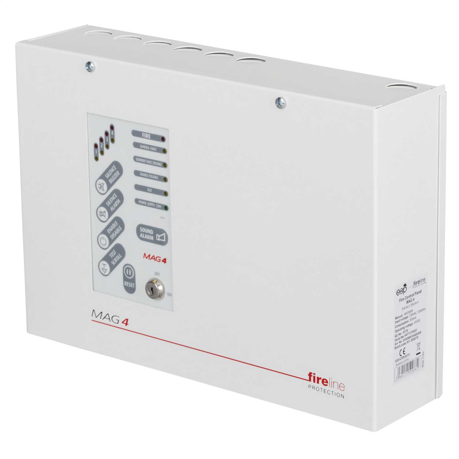 ESP 4 Zone Conventional Metal Fire Panel (MAG4) | CEF