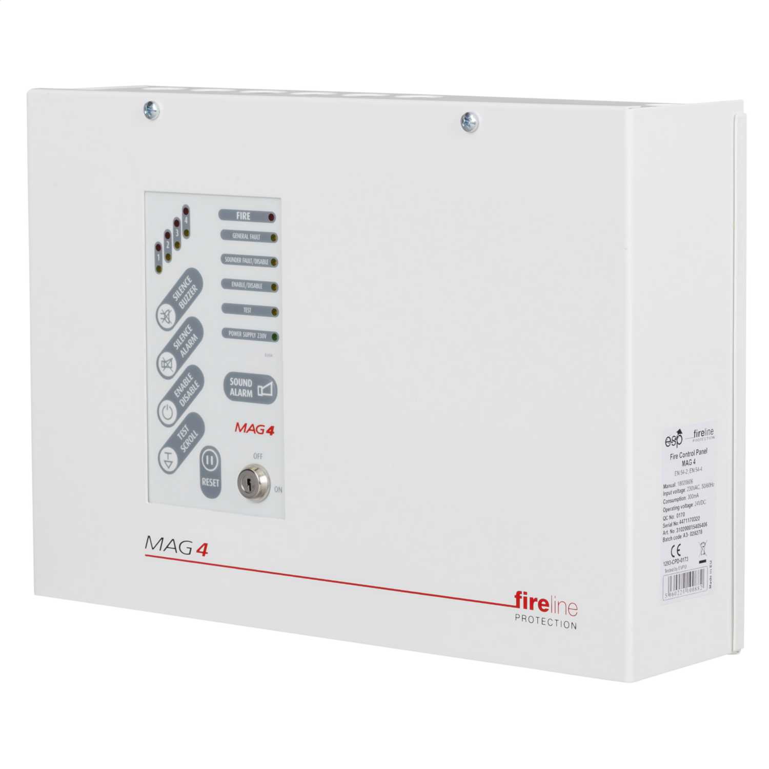ESP 4 Zone Conventional Metal Fire Panel (MAG4) | CEF