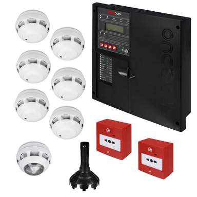 Magduo MAGDUO 2 Zone Two Wire Conventional Fire Alarm Kit Black ...