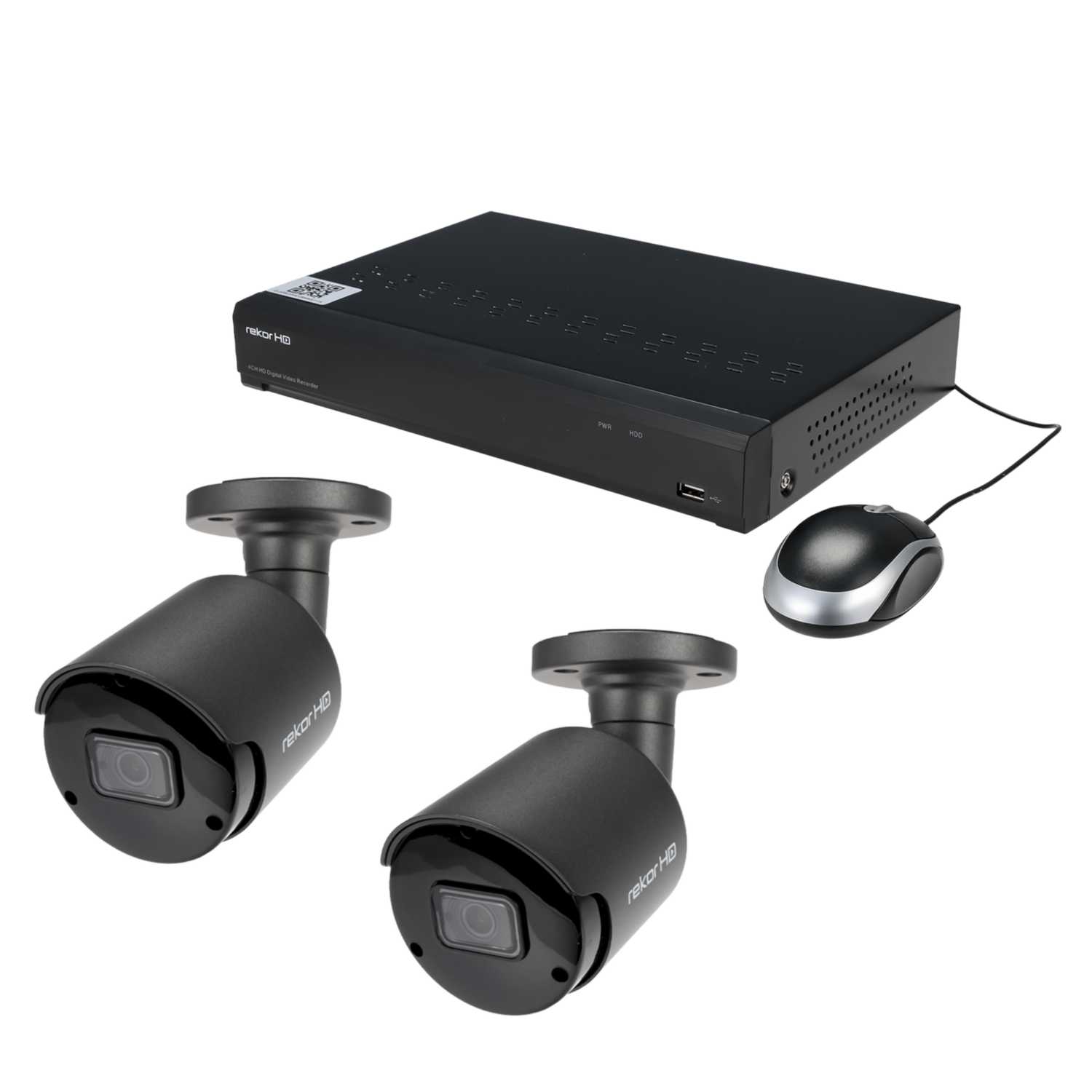 ESP 4 Channel 2 x Grey Bullet Camera 2MP HD 500GB CCTV Kit (RHD4KB2G) | CEF