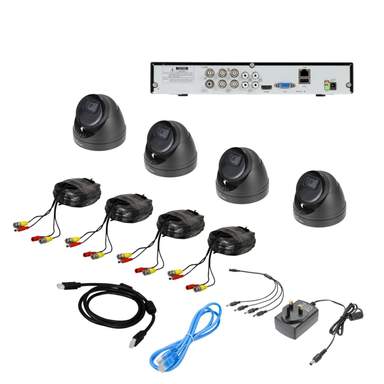 ESP 4 Channel 4 Grey Dome Camera 2MP HD 500GB CCTV Kit (RHD4KD4G) | CEF