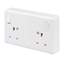 Eterna 13A 1 to 2 Gang Switched Converter Socket White (CONVERT2) | CEF