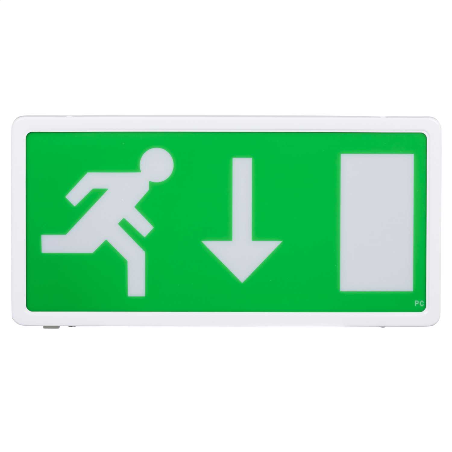 Eterna 4W LED Maintained Emergency Exit Box Sign with Down Arrow Legend ...