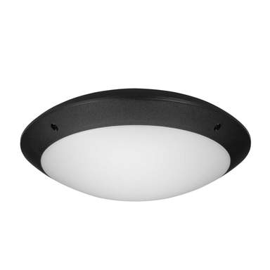 Eterna 12W LED Amenity Bulkhead Black 4200K (SHFULLBK) | CEF