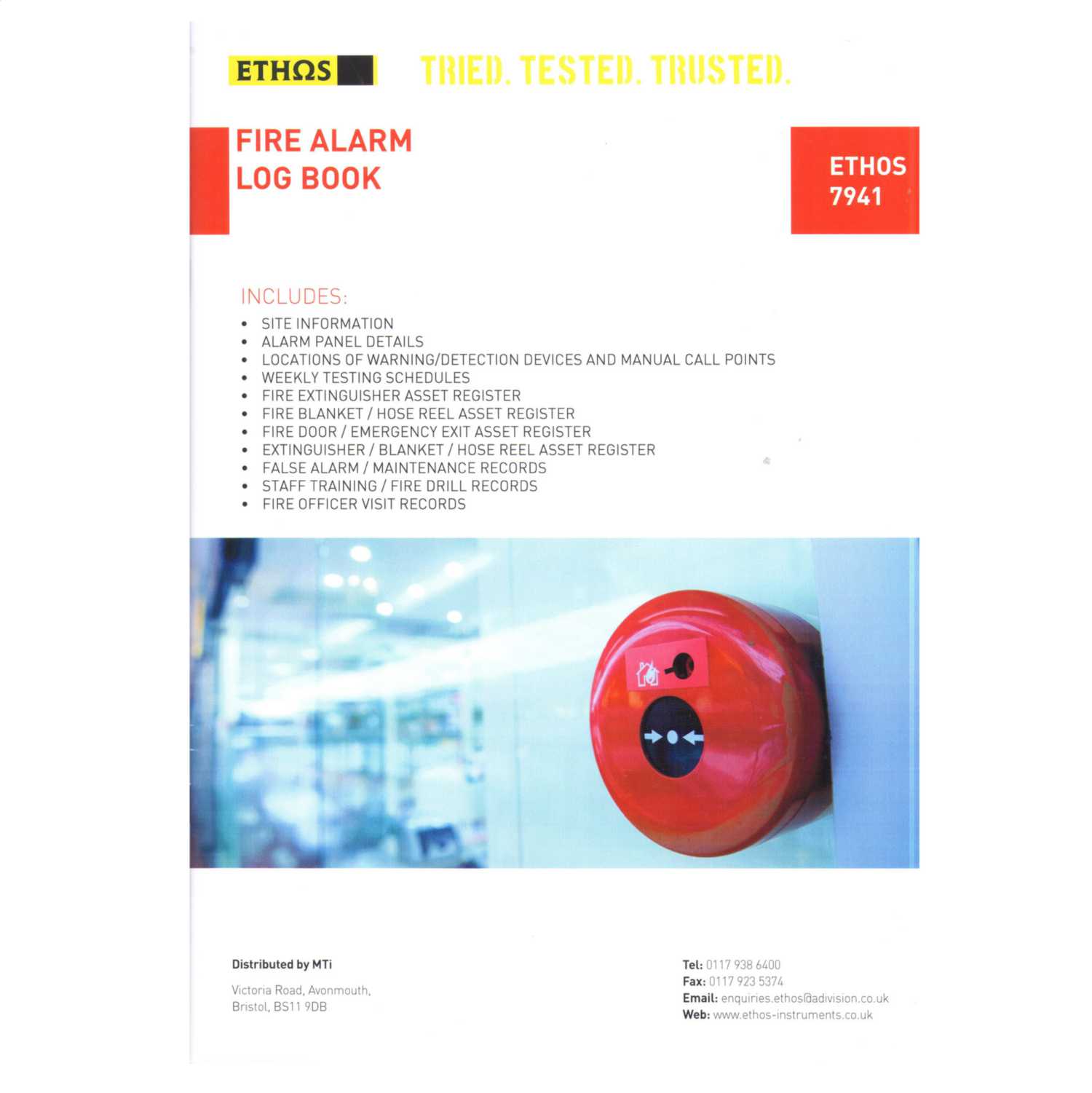 Ethos Fire Alarm Log Book (ETHOS 7941) | CEF