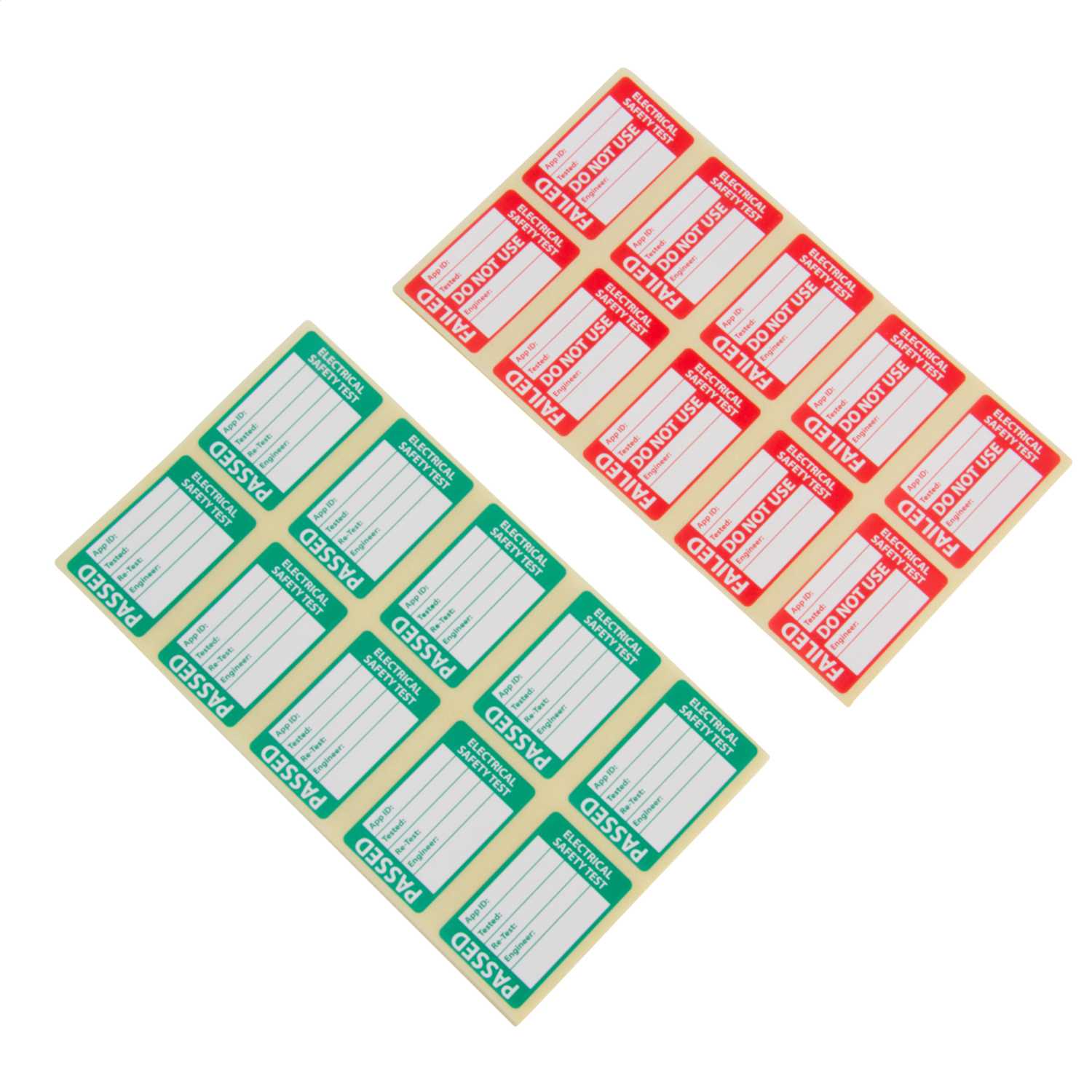 Ethos 450 Pass and 50 Fail Labels for PAT Testing Combined Pack (ETHOS ...