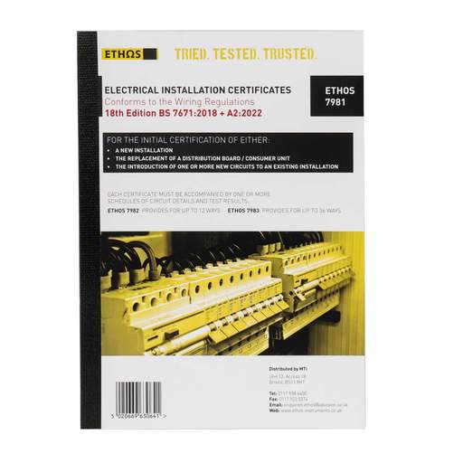 Ethos Electrical Installation Certificates 18th Edition Amendment 2 ...