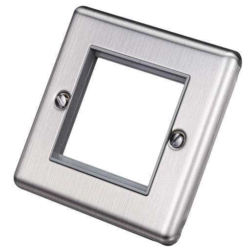 Eurolite 1 Gang 2 Module Front Plate Grey Insert Satin Stainless Steel ...