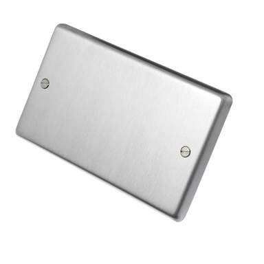 Eurolite 2 Gang Blank Plate Satin Stainless Steel (SSS2B) | CEF