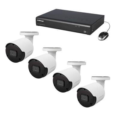 Challenger 4 Channel 4 White IP Bullet Camera 5MP HD CCTV Kit ...
