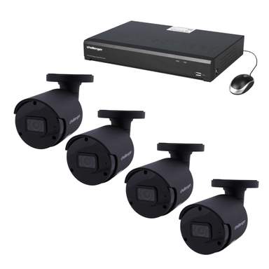 Challenger 4 Channel 4 Black IP Bullet Camera 5MP HD CCTV Kit ...