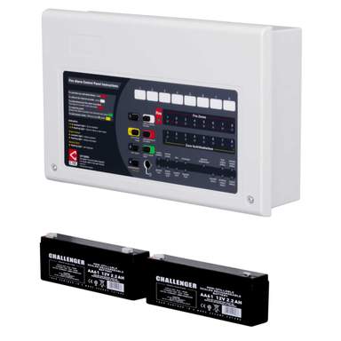C-Tec AlarmSense 4 Zone 2 Wire Fire Panel with Batteries (FCA4) | CEF